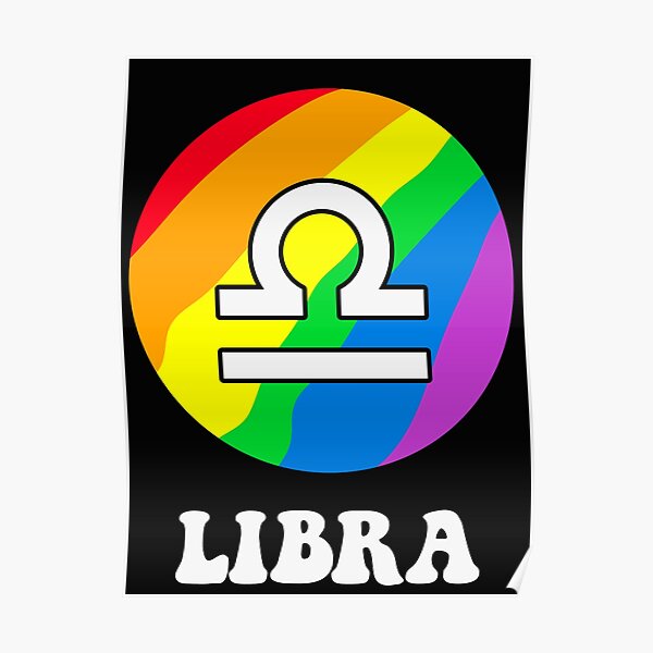 "Libra Zodiac, Rainbow Colors" Poster for Sale by BlackCatTheory ...