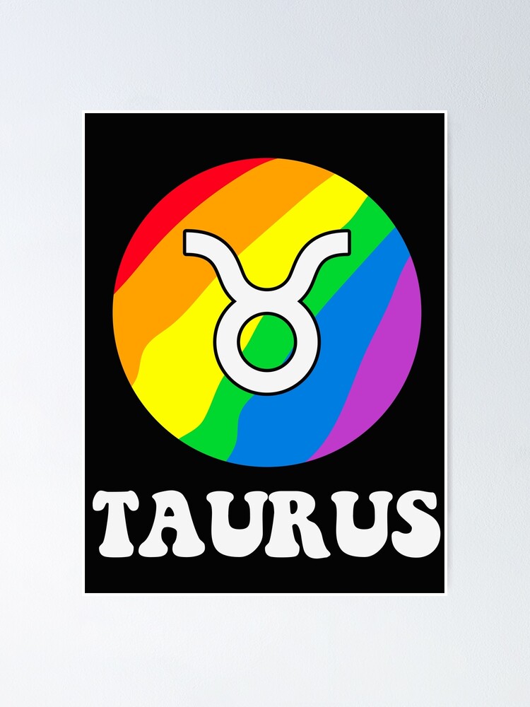 "Taurus Zodiac, Rainbow Colors" Poster for Sale by BlackCatTheory ...
