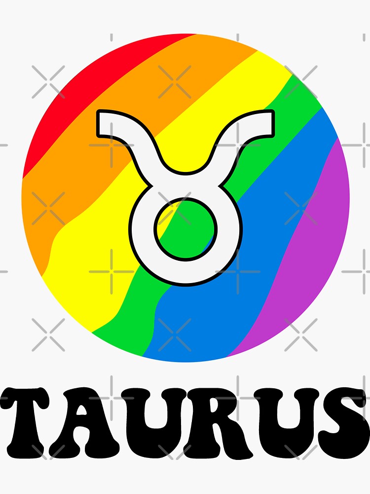 "Taurus Zodiac, Rainbow Colors" Sticker for Sale by BlackCatTheory ...