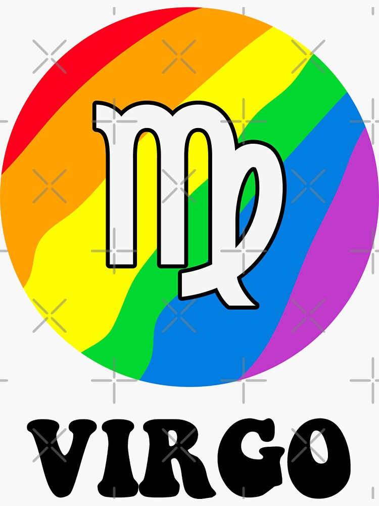 "Virgo Zodiac, Rainbow Colors" Sticker for Sale by BlackCatTheory ...