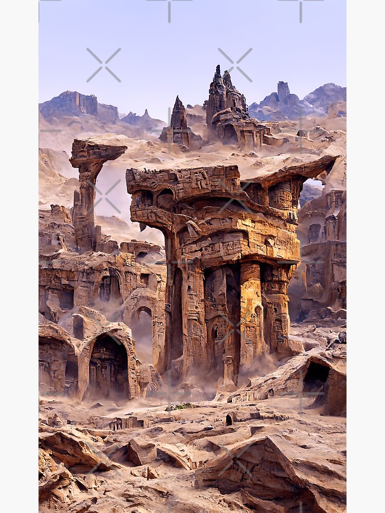 "A City Swallowed by Sand" Sticker for Sale by ai-picasso | Redbubble