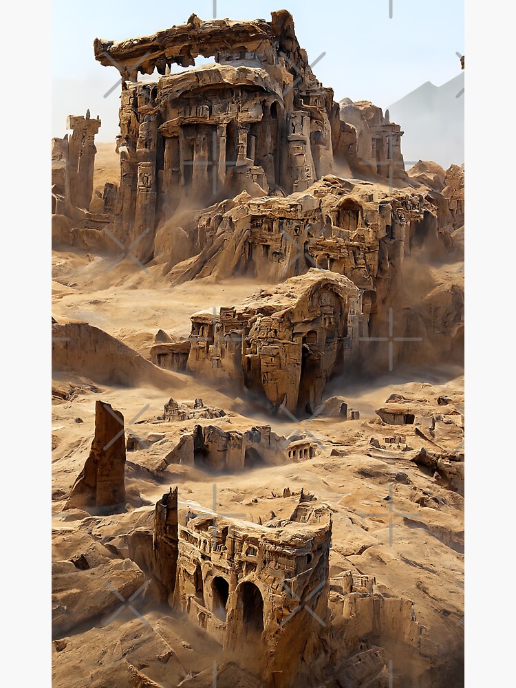 "A City Swallowed by Sand 2" Sticker for Sale by ai-picasso | Redbubble