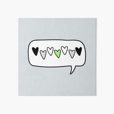 "Subtle Agender Pride Flag Hearts Speech Bubble Rainbow" Art Board ...