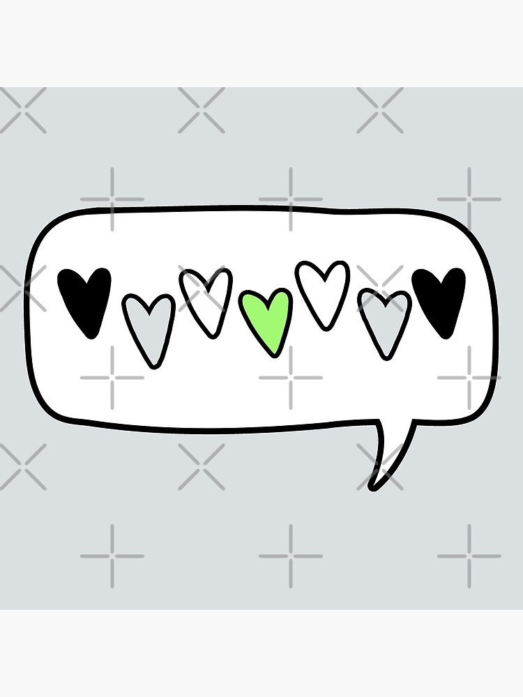 "Subtle Agender Pride Flag Hearts Speech Bubble Rainbow" Poster for ...