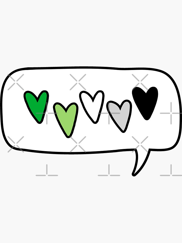 "Subtle Aro Pride Flag Hearts Speech Bubble" Sticker for Sale by b3y0u | Redbubble