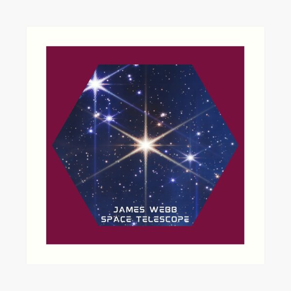 "James Webb Space Telescope Star Diffraction Spikes Hexagon" Art Print ...