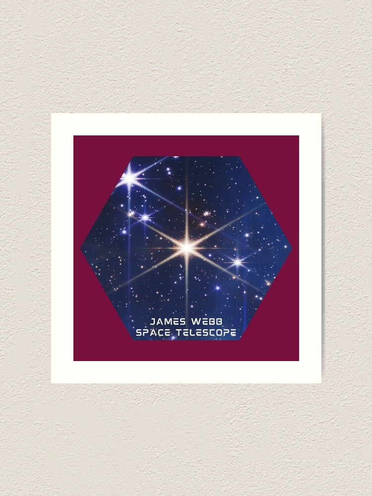 "James Webb Space Telescope Star Diffraction Spikes Hexagon" Art Print ...