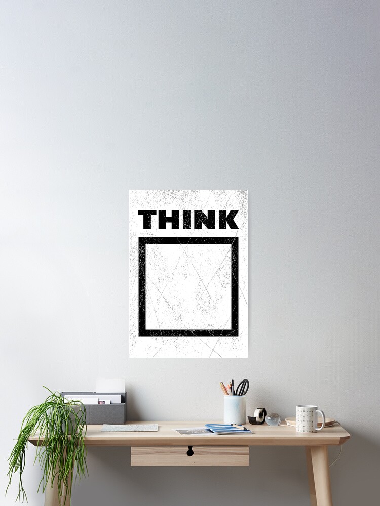 "Think Outside the Box Brain Teaser Puzzle Graphic (BLACK)" Poster for ...
