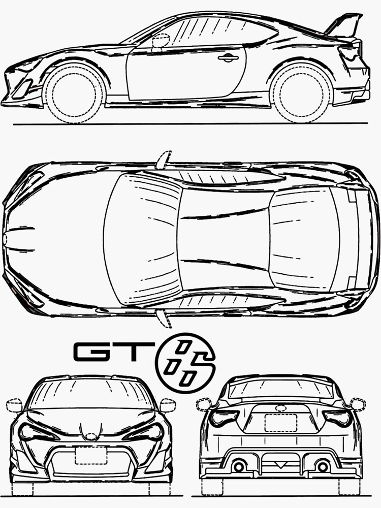 "Gt86 Blueprint Classic T-Shirt" Sticker for Sale by krnnvrstacy ...