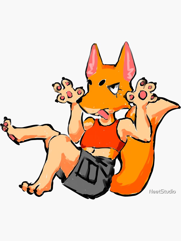 "Grumpy Playful Fox" Sticker for Sale by NeetStudio | Redbubble
