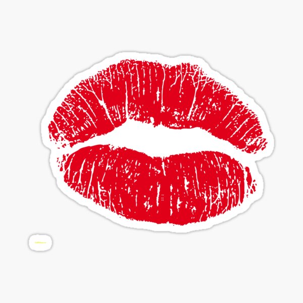 "kiss kiss, red lipstick kiss" Sticker for Sale by Parodydons | Redbubble