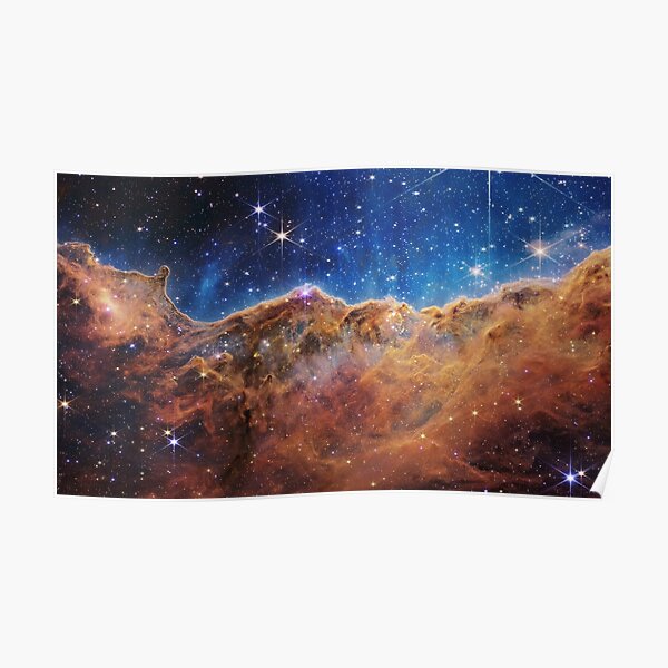 "JWST Cosmic Cliffs in the Carina Nebula (14K resolution)" Poster for ...