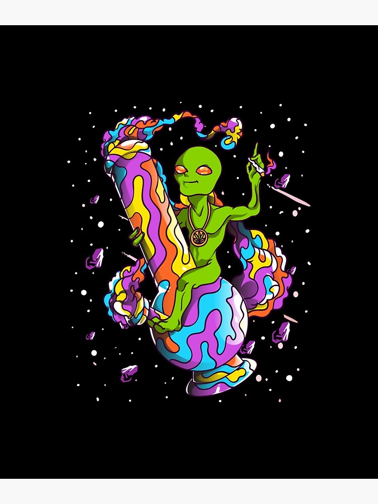 "Alien Riding A Bong In Space Smoking A Joint Space Bong" Poster for ...
