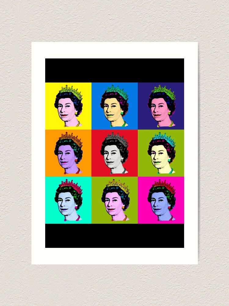 "Pop Art Queen Elizabeth II Her Royal Highness Queen of England " Art ...