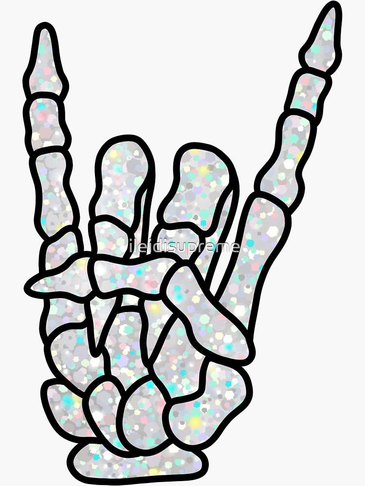"glitter rock hand" Sticker for Sale by ileidisupreme | Redbubble