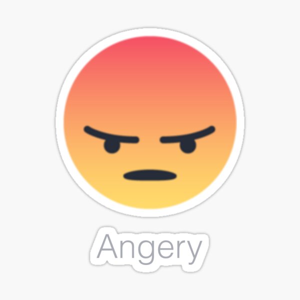 "Facebook Angry/Angery React Store. Be Angery." Sticker for Sale by ...