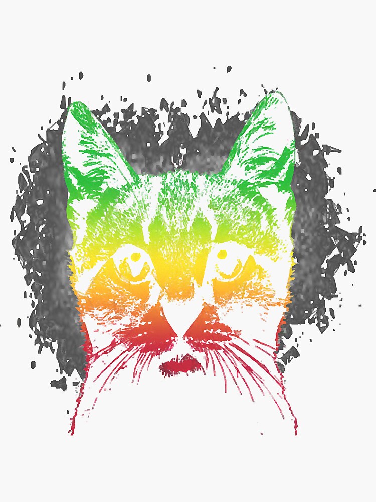 "Cute Cat Reggae Color " Sticker for Sale by KatrinaWi11291 | Redbubble