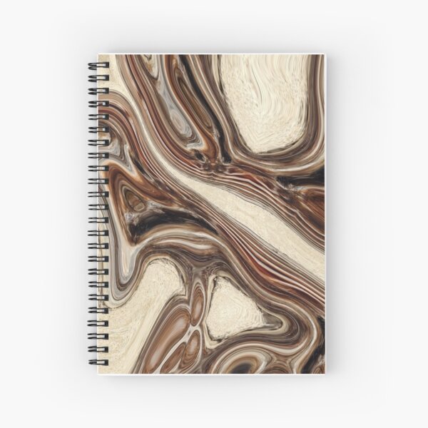 "abstract rustic wood grain brown marble texture" Spiral Notebook for ...