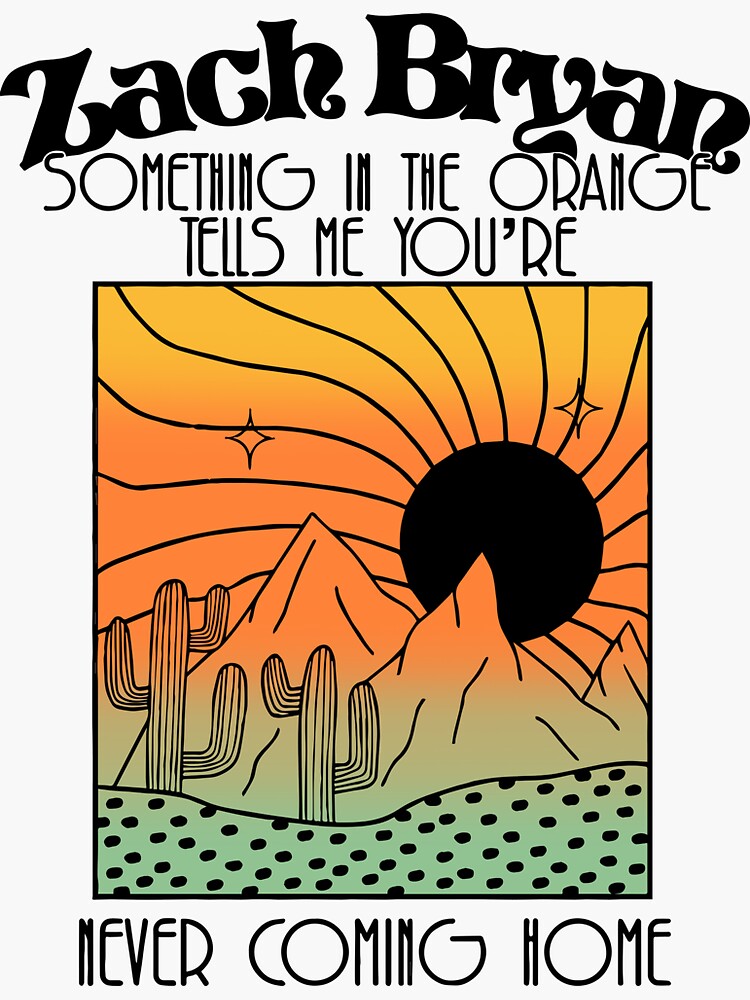 "zach bryan something in the orange vintage" Sticker for Sale by ClothingMI | Redbubble