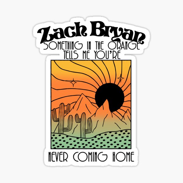 "zach bryan something in the orange vintage" Sticker for Sale by ClothingMI | Redbubble