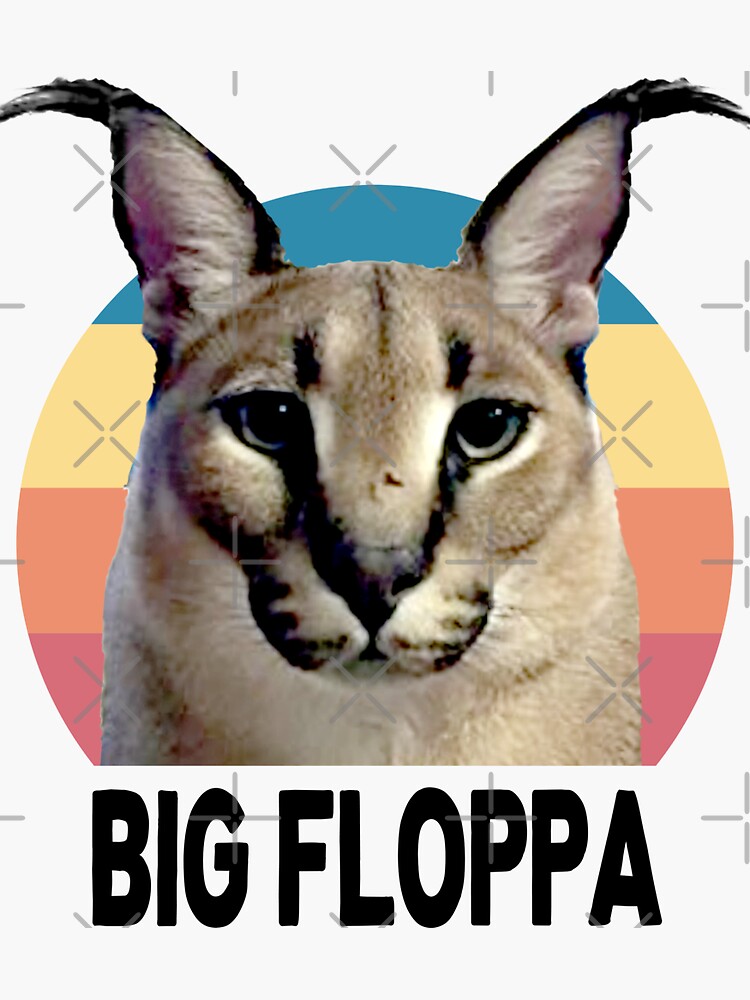 "Big Floppa Meme Cute Caracal Cat retro vintage" Sticker for Sale by ...