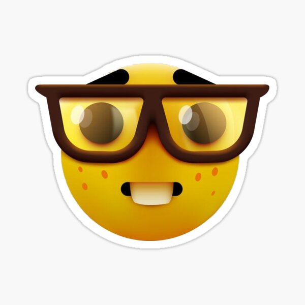 "Nerd Emoji Front Facing" Sticker for Sale by da-swag-shop | Redbubble