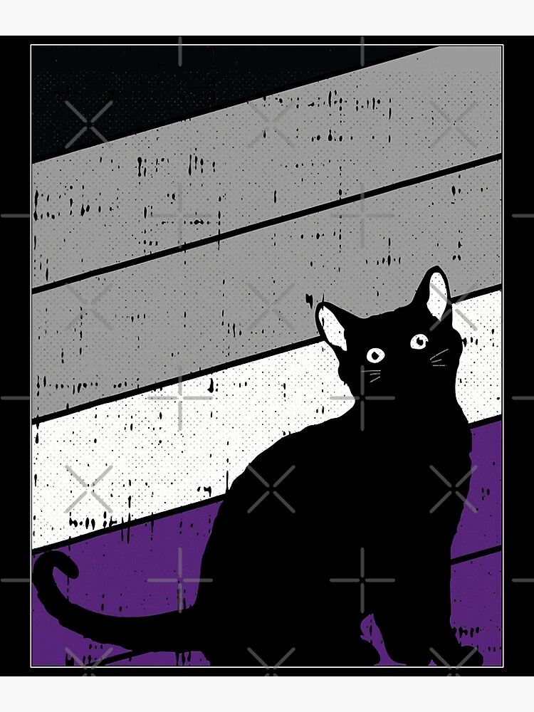 "Black Cat Asexual Pride Kitten Lover LGBTQ Proud Ally Ace" Poster for ...