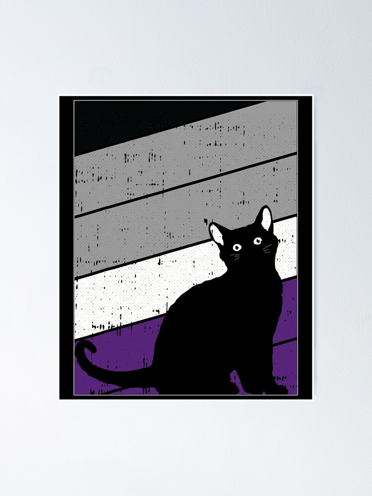 "Black Cat Asexual Pride Kitten Lover LGBTQ Proud Ally Ace" Poster for ...