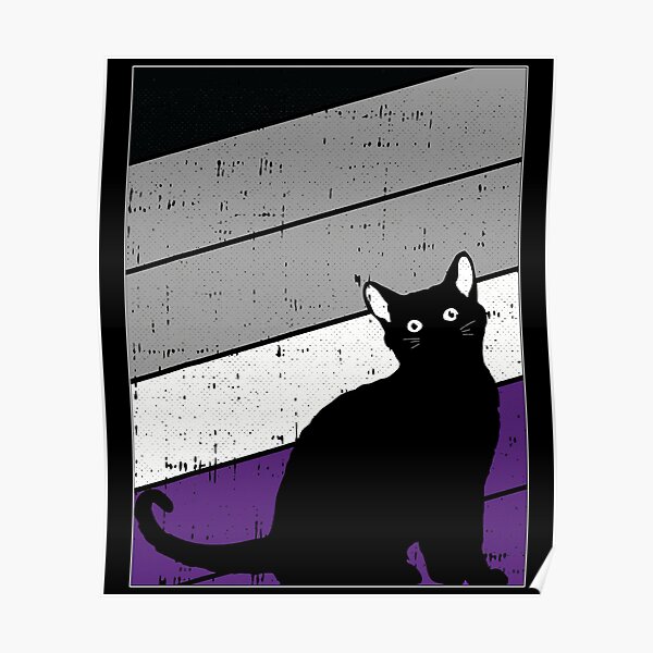 "Black Cat Asexual Pride Kitten Lover LGBTQ Proud Ally Ace" Poster for ...