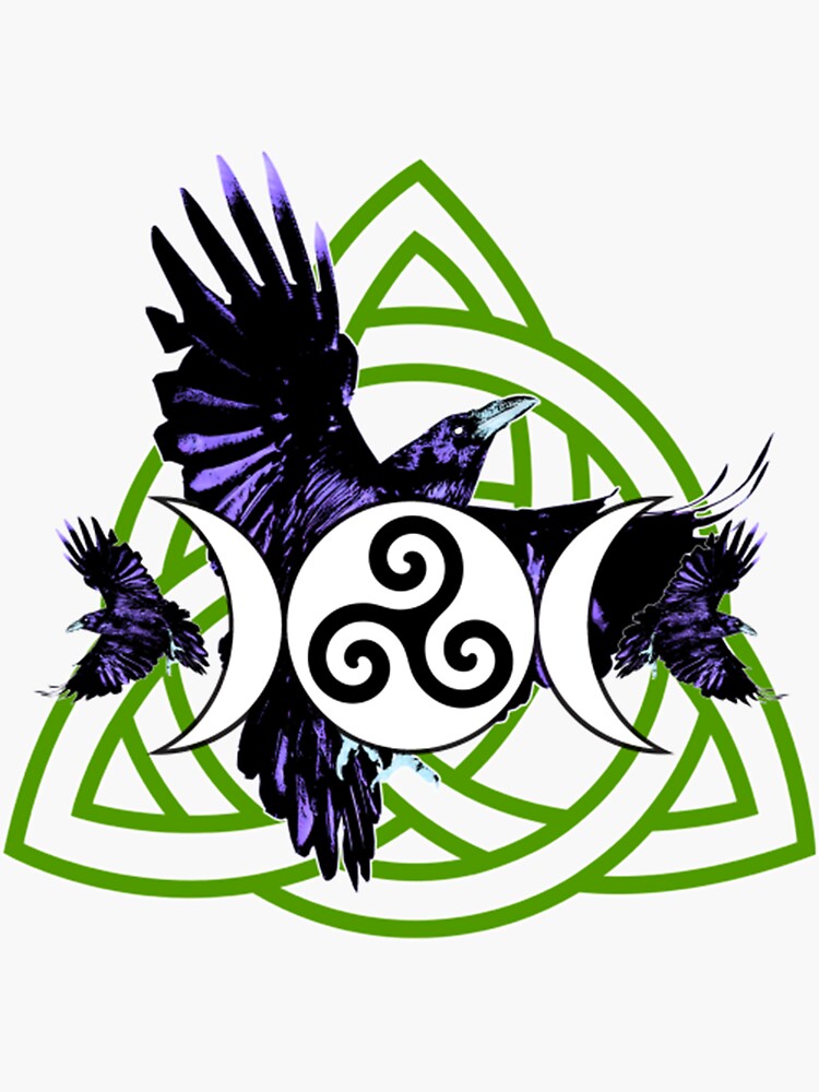 Pegatina «Camiseta Morrigan Símbolo Morrigan Cuervo Morado con Luna y ...