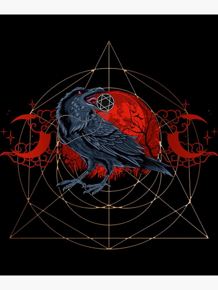 Lámina fotográfica «Raven T-Shirttriple diosa símbolo de la wiccan ...