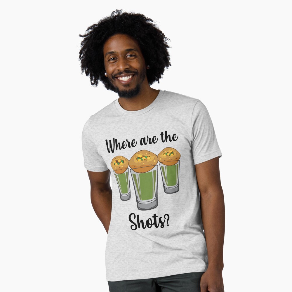 "Where are the shots Pani Puri shot glass Party India Design" Sticker ...