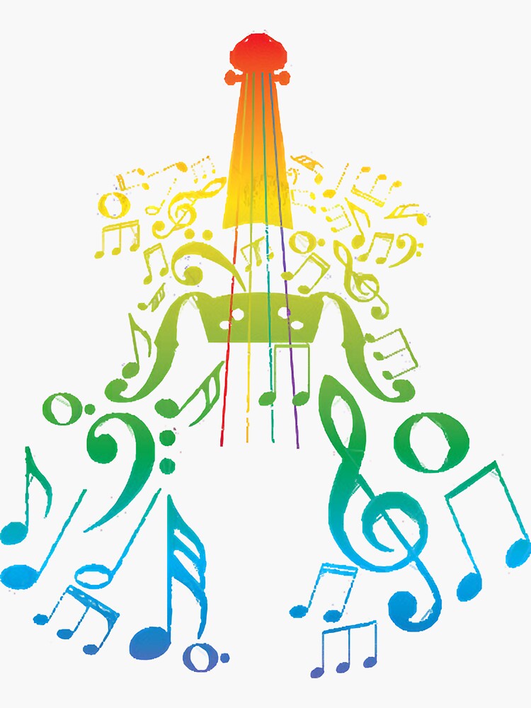 "Rainbow Violin with Notes " Sticker for Sale by DouglasRo86572 | Redbubble