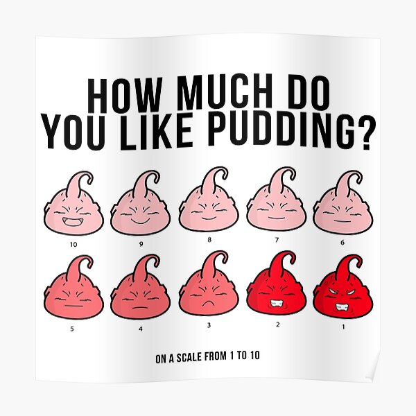 "How much do you like pudding?" Poster by KarmaMek | Redbubble