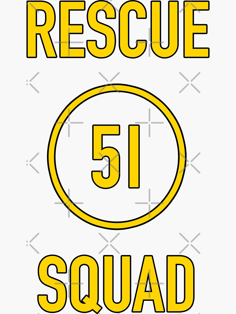 "Emergency Rescue Squad 51" Sticker for Sale by PixelBuilder | Redbubble