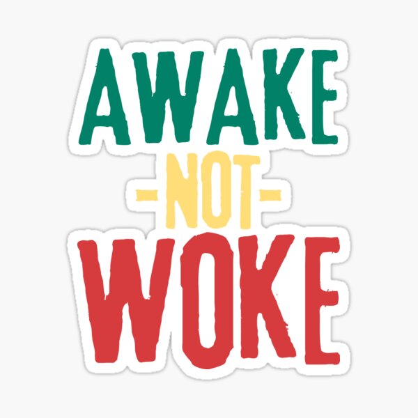 " Awake Not Woke " Sticker for Sale by besuryex3m | Redbubble