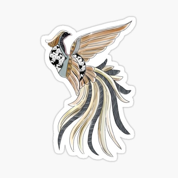 "Sangjit Chinesse Gold Bird fly " Sticker for Sale by bunniesmee ...