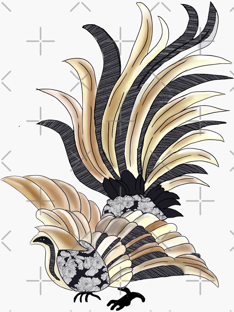 "Sangjit Chinesse Gold Bird down" Sticker for Sale by bunniesmee ...