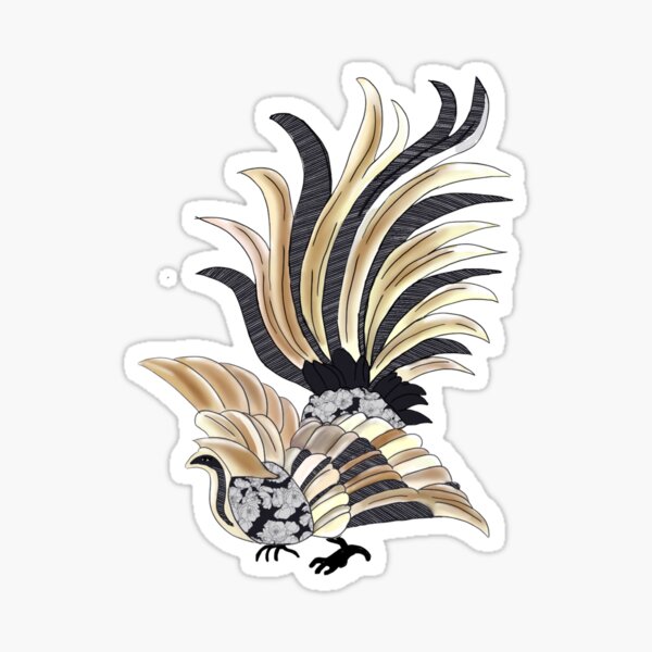 "Sangjit Chinesse Gold Bird down" Sticker for Sale by bunniesmee ...