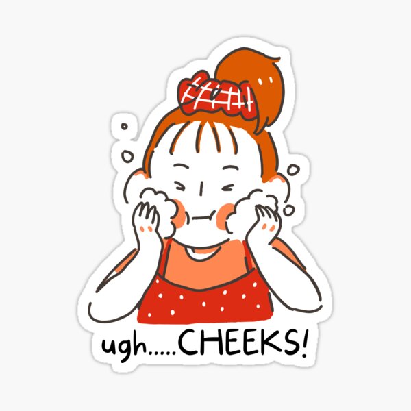 "Ugh..... Cheeks" Sticker for Sale by paplora | Redbubble
