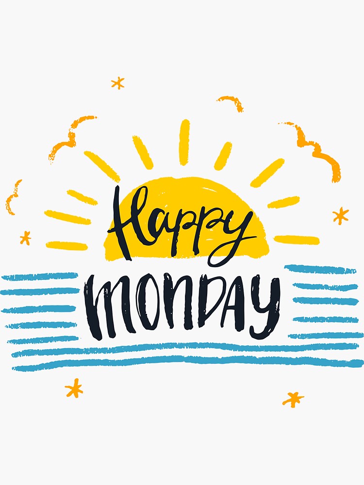 "Happy monday" Sticker for Sale by Egezinti | Redbubble