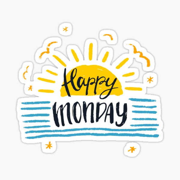 "Happy monday" Sticker for Sale by Egezinti | Redbubble