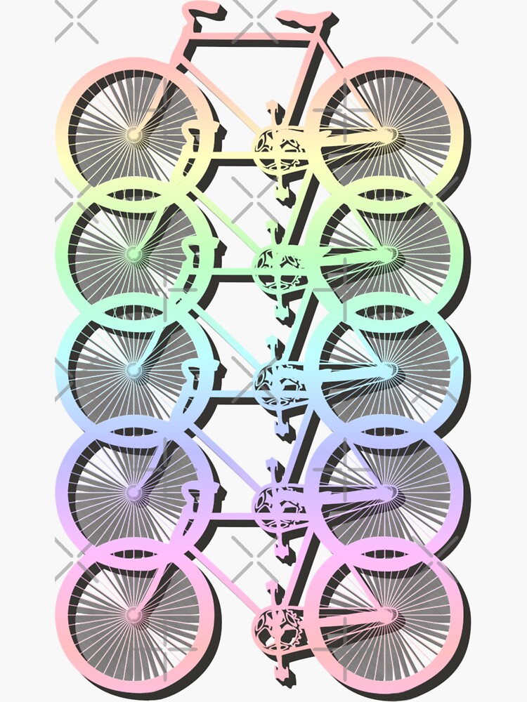 "Shadow Pastel Bicycle Design For All Bicycle Lovers" Sticker for Sale ...