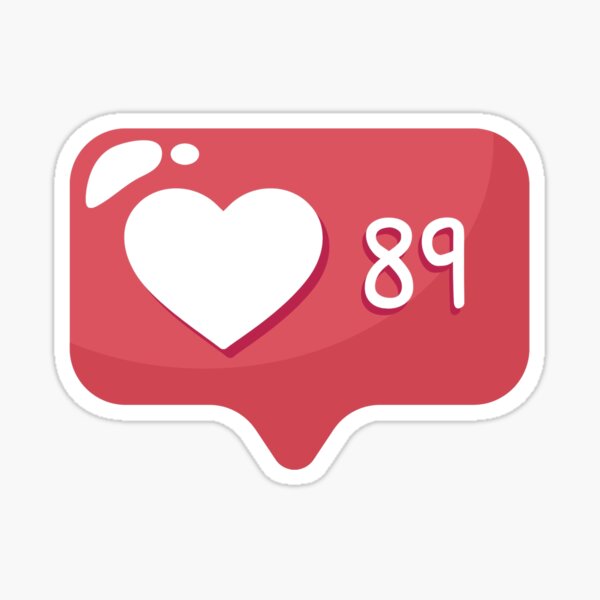"Red like design, instagram like " Sticker for Sale by Mokastro | Redbubble