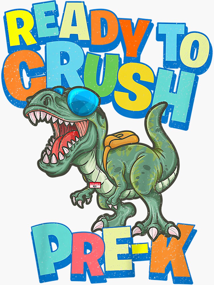 "Kids Dinosaur First Day of PRE-K Preschool Back to School T Rex T ...