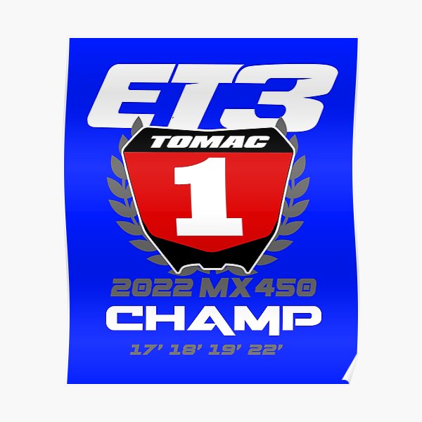 "Eli Tomac Motocross 2022 Motocross Champion ET3 RED Number Plate ...