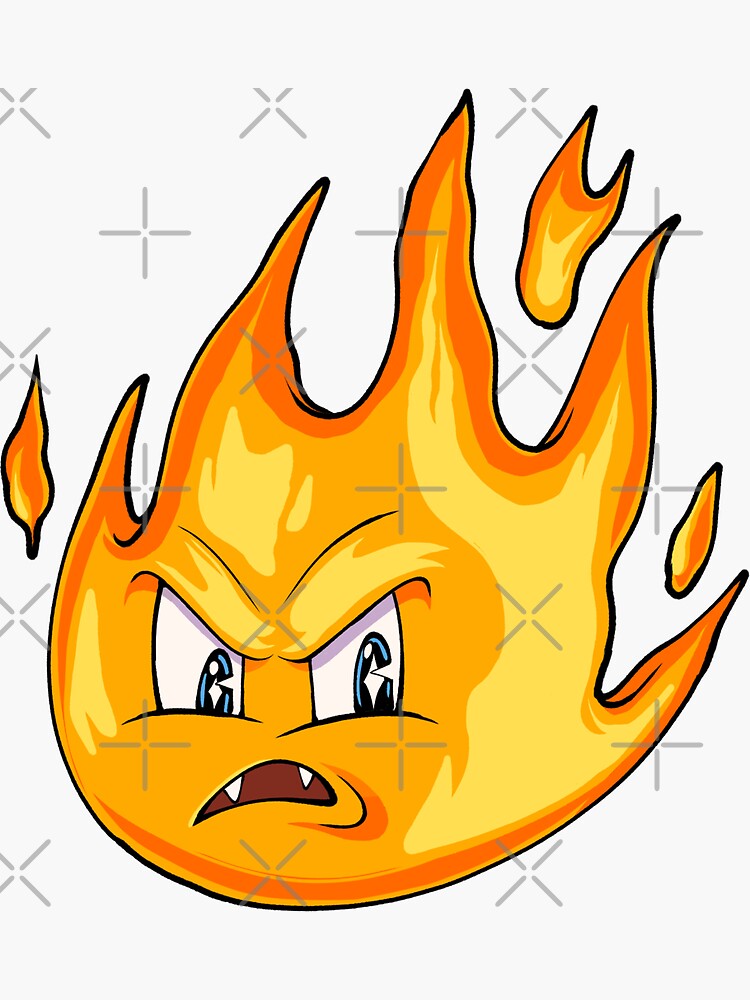"Hot angry fire emoticon" Sticker for Sale by Vizuallizer | Redbubble