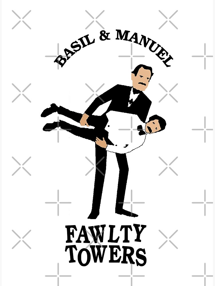 "Fawlty Towers - Basil & Manuel Funny Cartoon" Photographic Print for ...