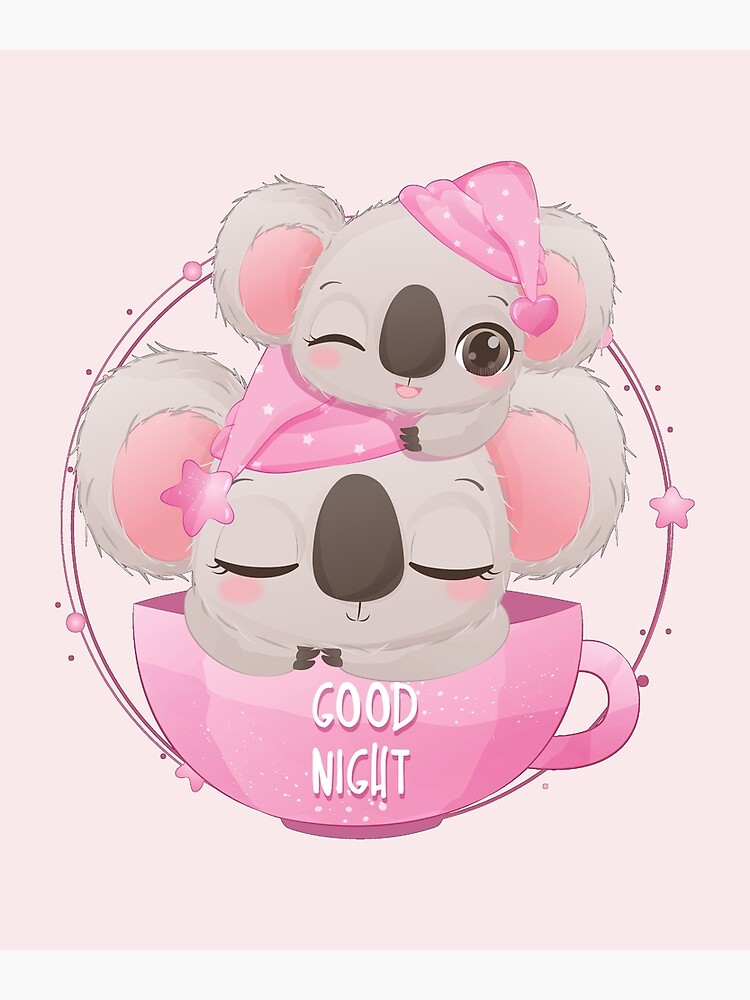 "Cute Baby Koala Sleeping Good Night " Poster for Sale by Terisdesign ...