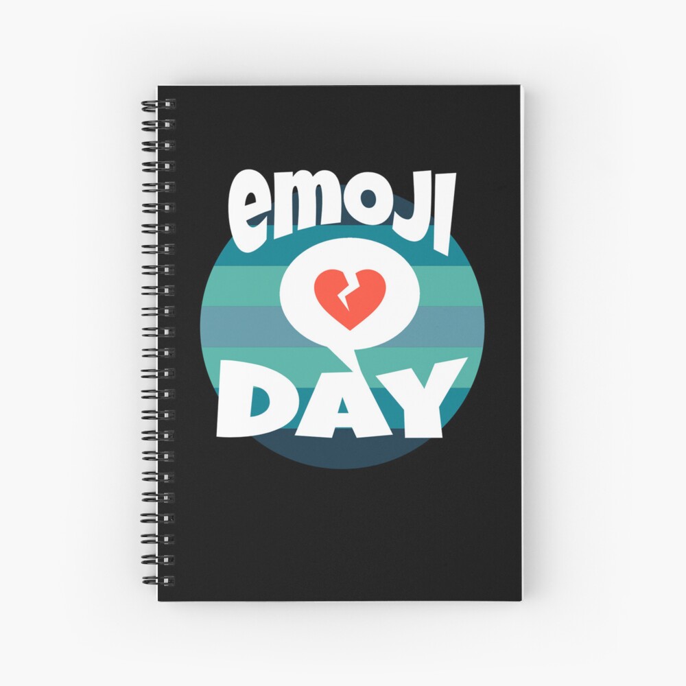 "Emoji Day World Emoji Day Premium Emojis Smile Face" Spiral Notebook ...